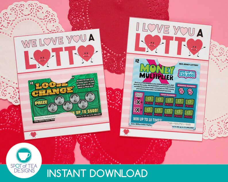 Love You A Lotto Lottery Ticket Holders Valentines Day | Etsy