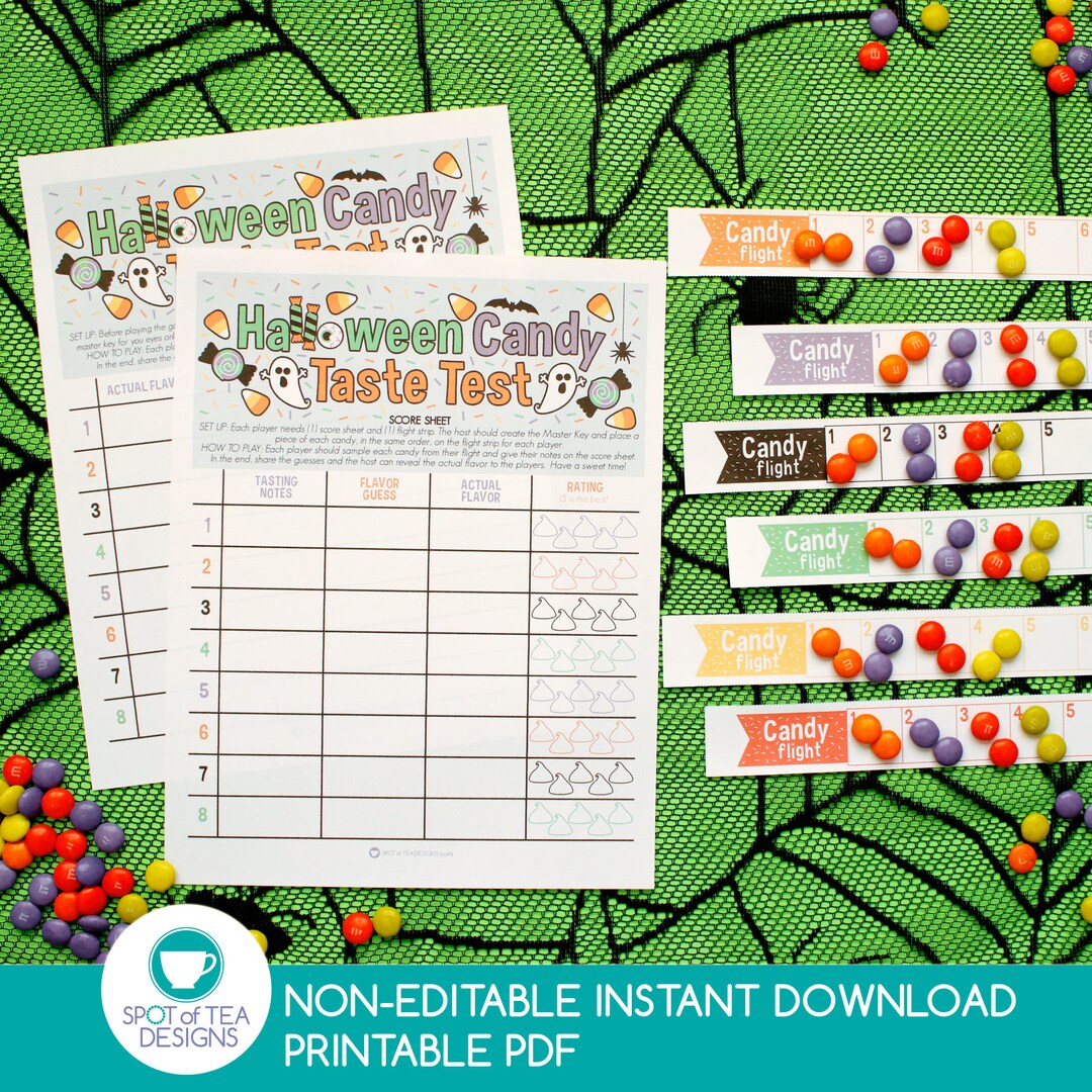 Halloween Candy Taste Test Game: Halloween Printable Party Activity ...