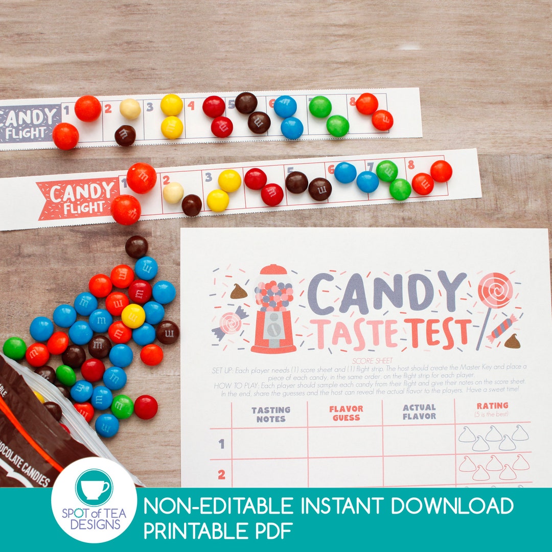 Candy Taste Test Game: Printable Party Activity (PDF Instant Digital ...