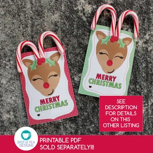 Holly Jolly Christmas Candy Cane Holder Tags | Candy Cane Holder ...