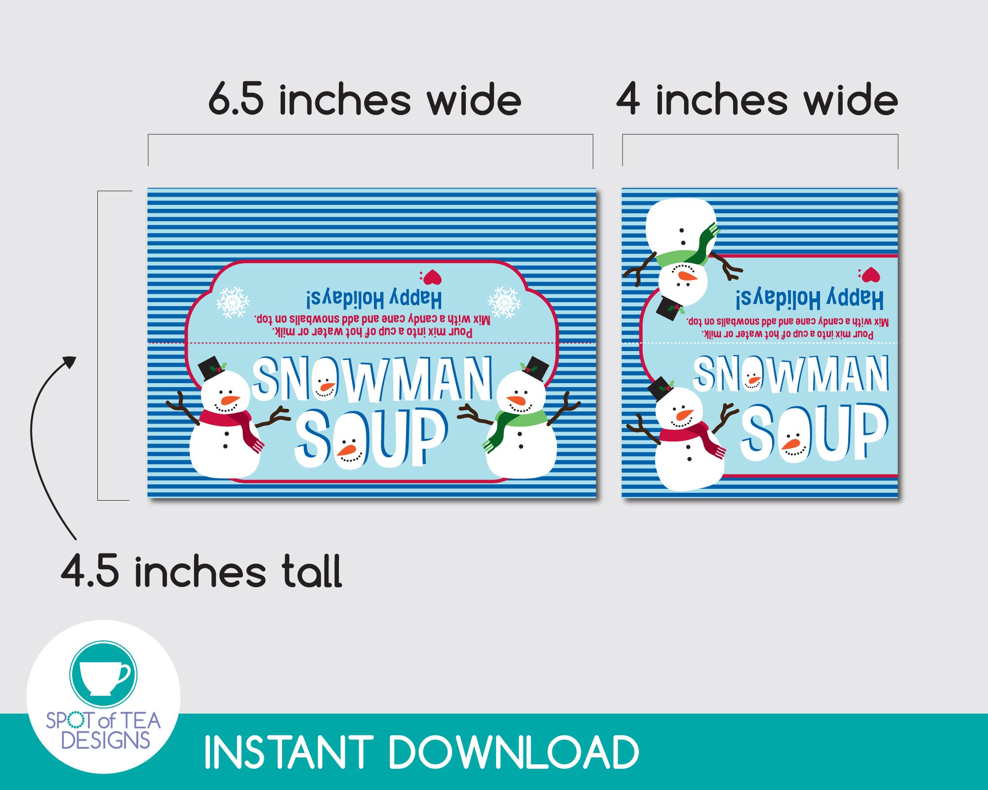 Snowman Soup Christmas Bag Toppers Christmas Treat Bags | Etsy