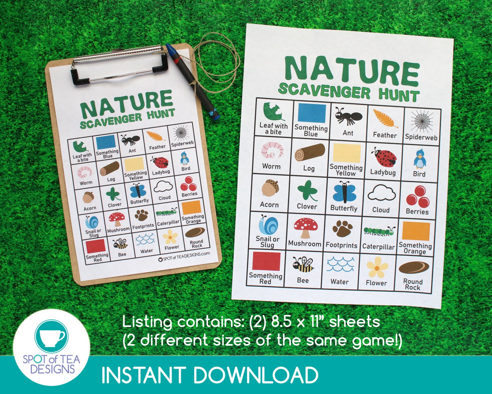 Nature Scavenger Hunt Printable Camping Party Game Boy | Etsy