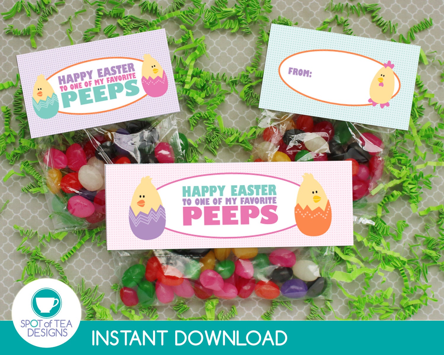 Peeps Easter Bag Topper Easter Treat Bag Topper Party Bag | Etsy