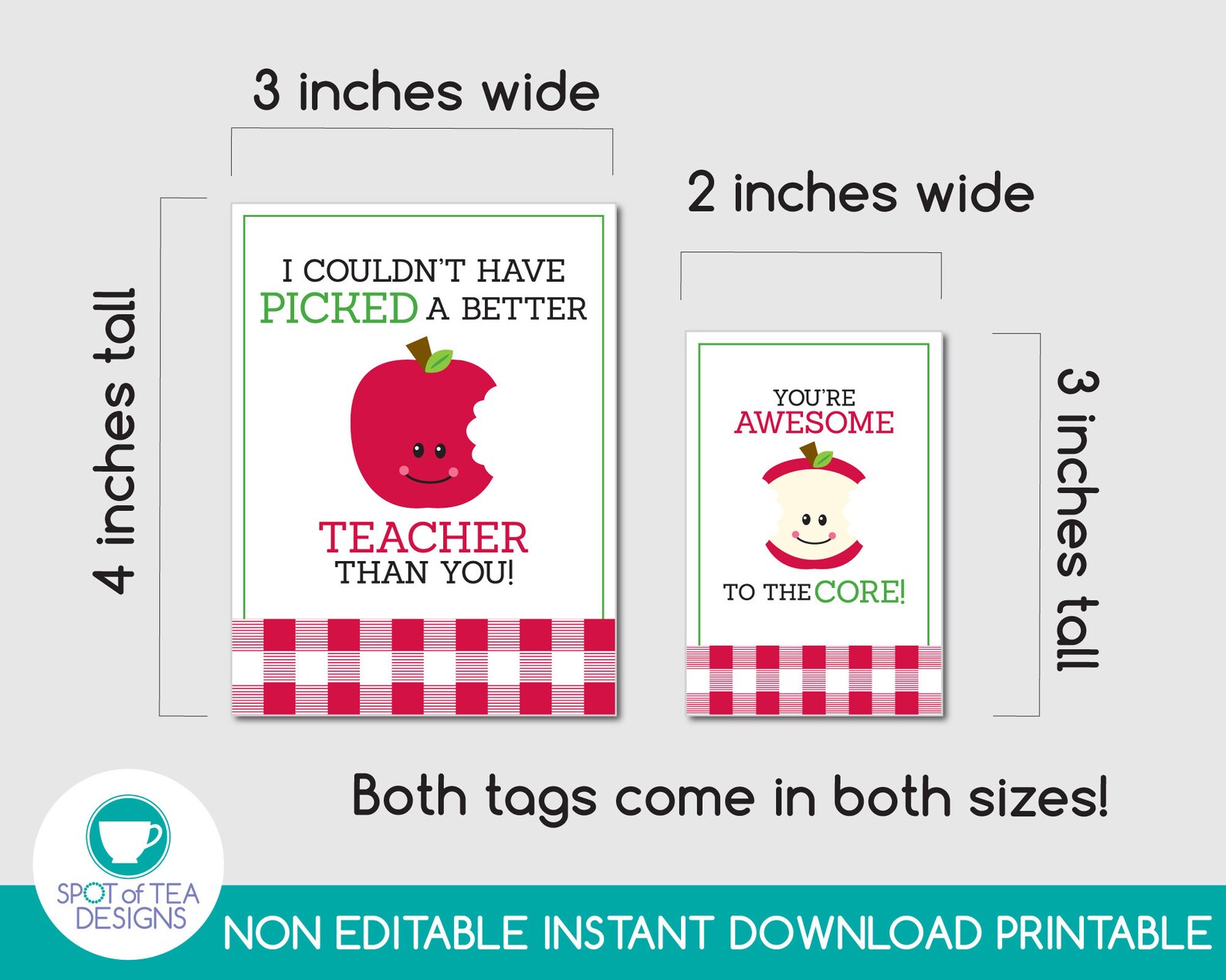 Apple Teacher Appreciation Tag Teacher Appreciation Gift - Etsy