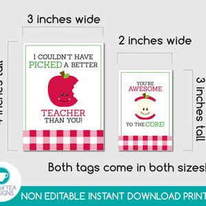 Apple Teacher Appreciation Tag | Teacher Appreciation Gift | Teacher ...