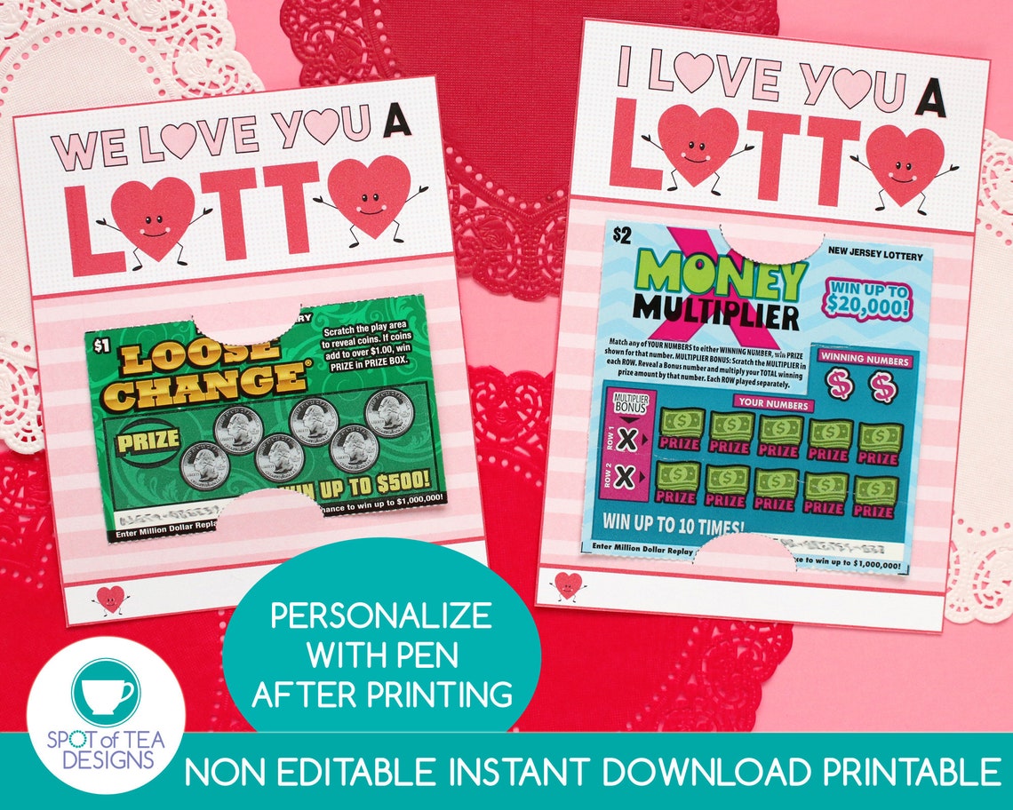 Love You A Lotto Lottery Ticket Holders Valentines Day | Etsy
