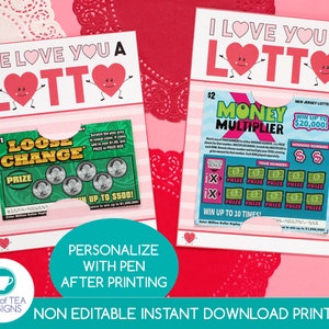 Love You A Lotto Lottery Ticket Holders Valentines Day | Etsy