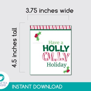 Holly Jolly Holiday Candy Cane Holder Tags | Candy Cane Holder | Candy ...