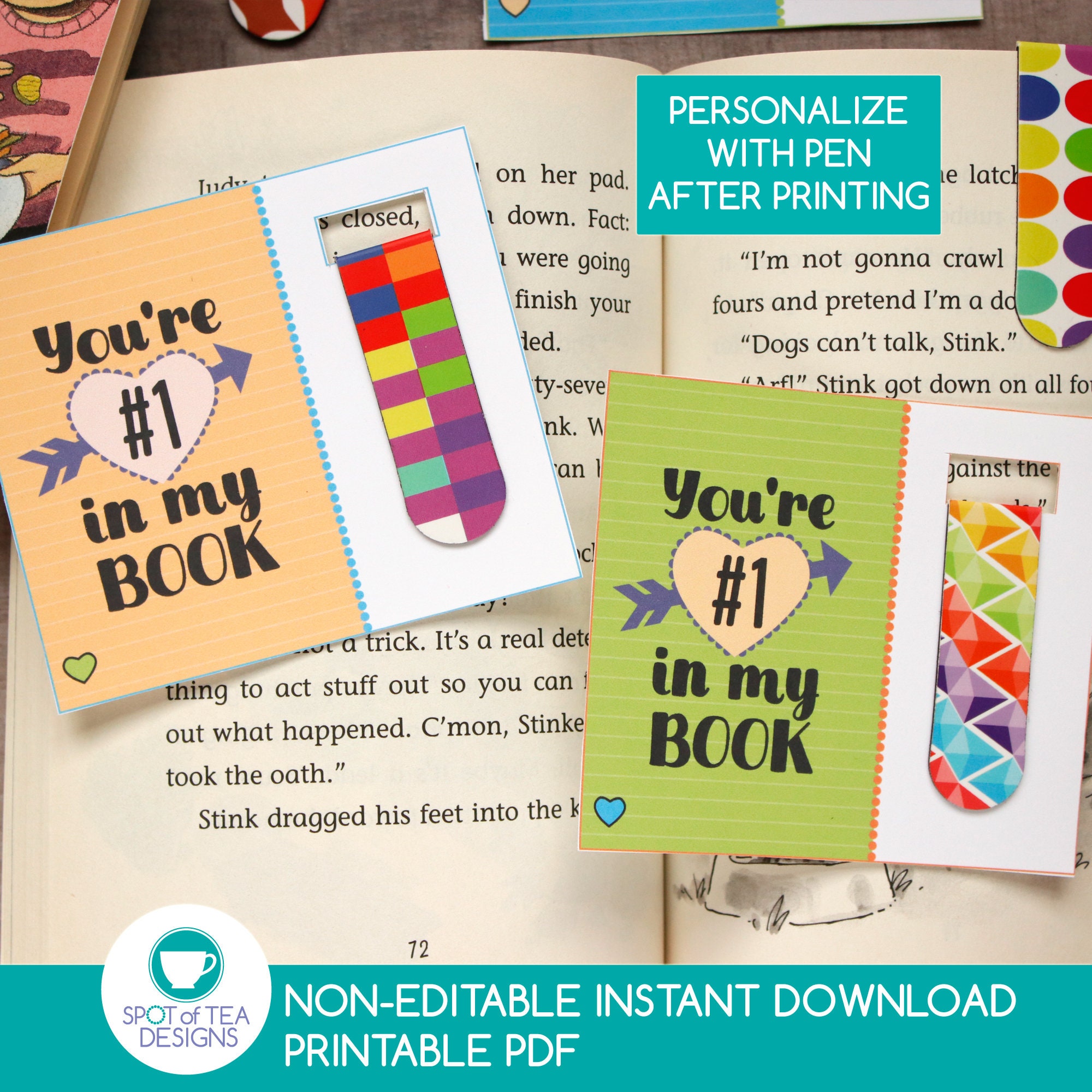 You're #1 in My Book Magnetic Bookmark Printable | Allergy Friendly Non ...