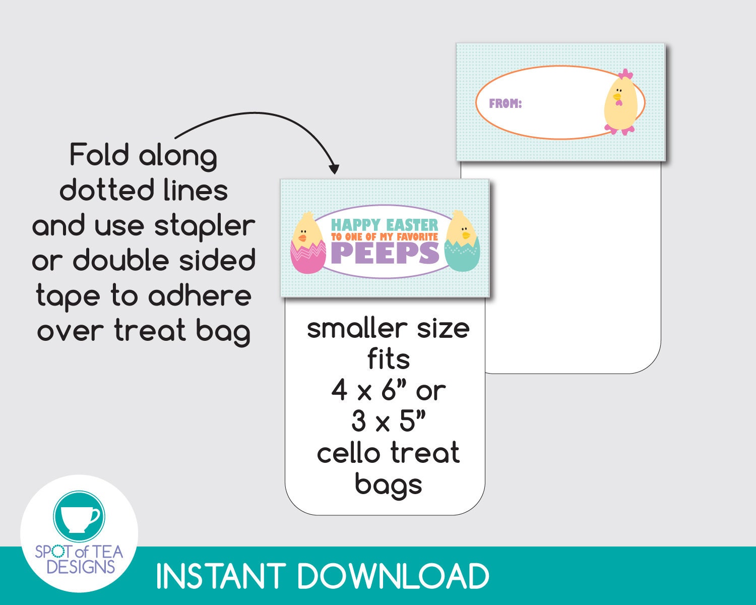 Peeps Easter Bag Topper Easter Treat Bag Topper Party Bag - Etsy