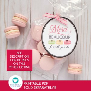 Merci Macarons Teacher Appreciation Sign: Printable Art (PDF Instant ...