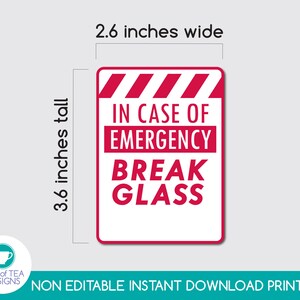 Emergency Break Glass Tag: Lottery Ticket Gift (PDF Instant Digital ...