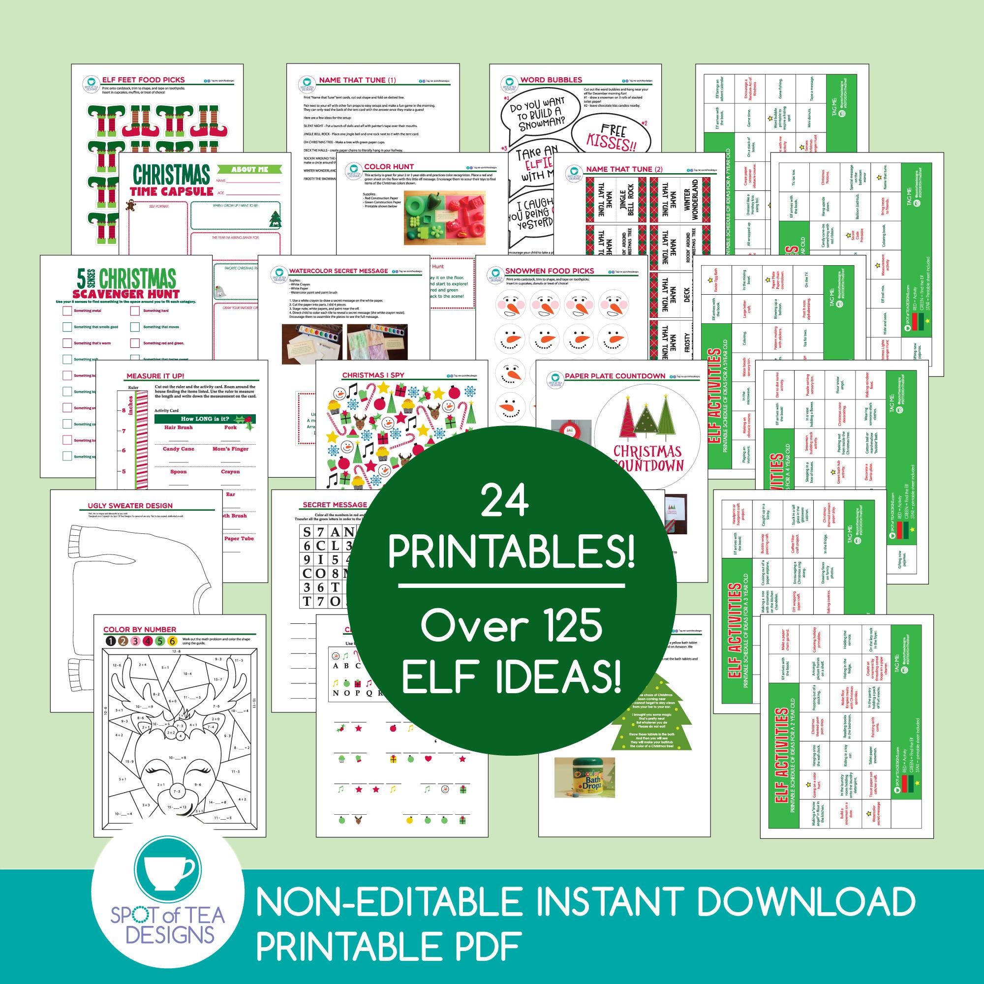 Printable Elf Activity Kit: 125+ Christmas Ideas (PDF Instant Digital ...