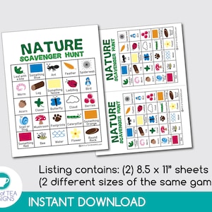 Nature Scavenger Hunt Printable | Camping Party Game | Boy Birthday ...