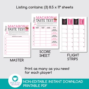 Macaron Taste Test Printable Game Printable Party Game Macaron Tasting ...