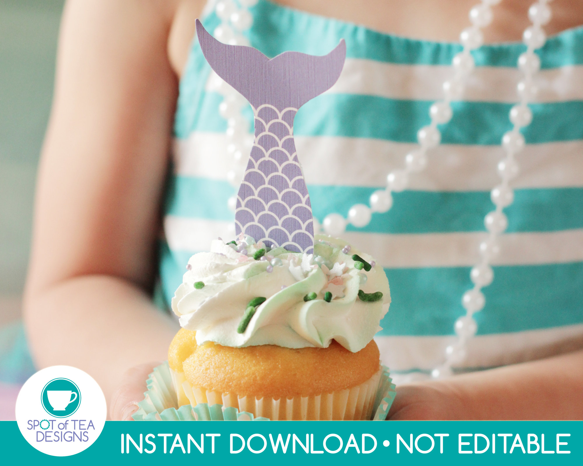 Mermaid Tail Cupcake Toppers Under the Sea Cupcake Toppers | Etsy