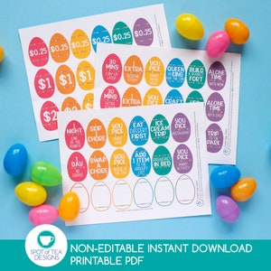 Easter Egg Hunt Tokens: Activity Coupons, Money Amounts (PDF Instant ...