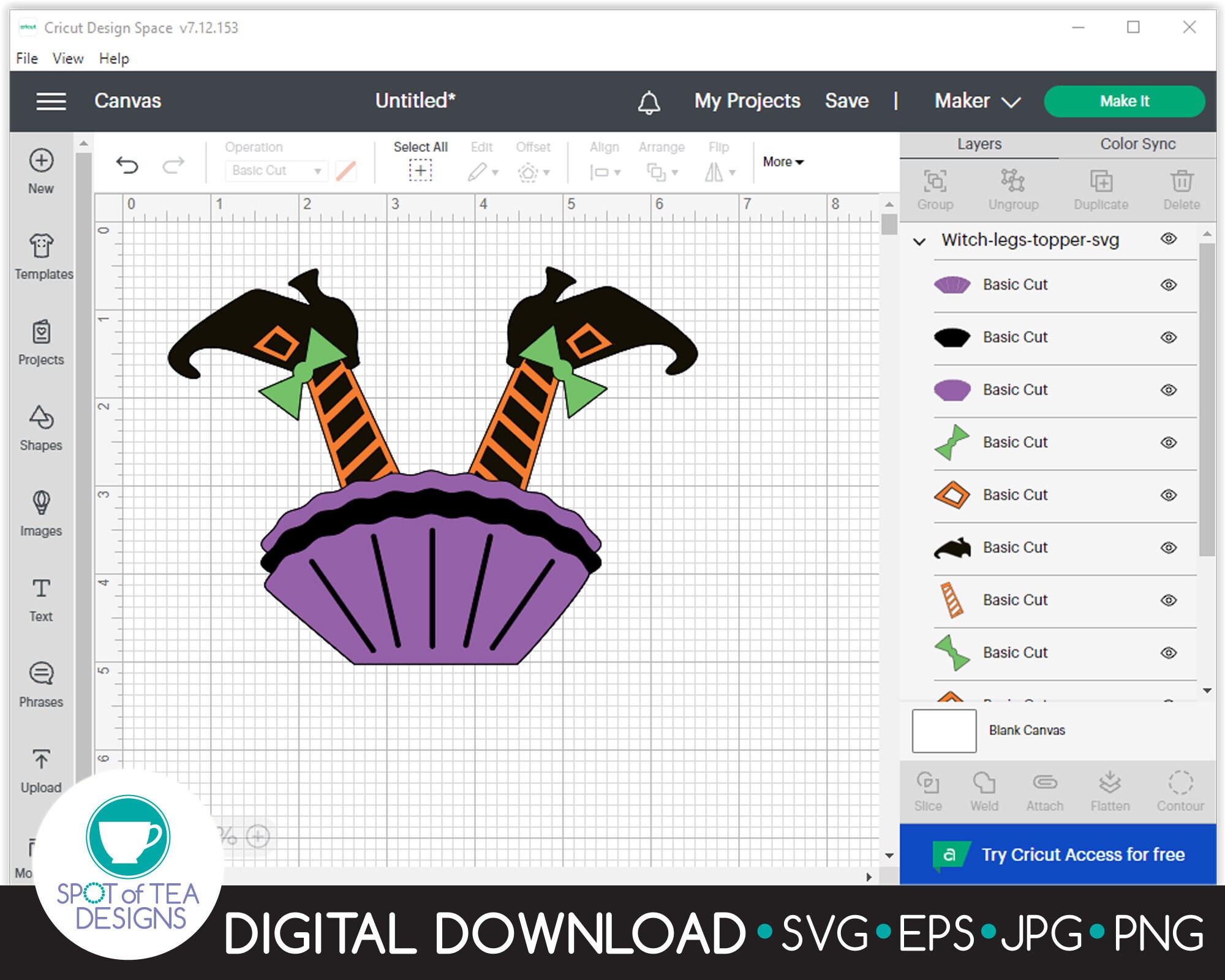 Witch Legs Halloween Topper SVG Cut File Halloween Cut File - Etsy