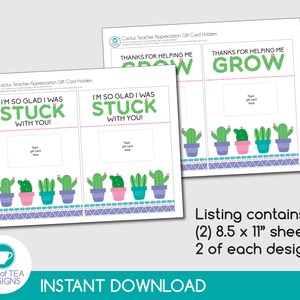 Cactus Teacher Appreciation Gift Card Holder | Teacher Appreciation ...