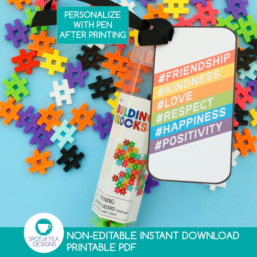 Positive Hashtag Tags | Valentine's Day Printables | Allergy Friendly ...