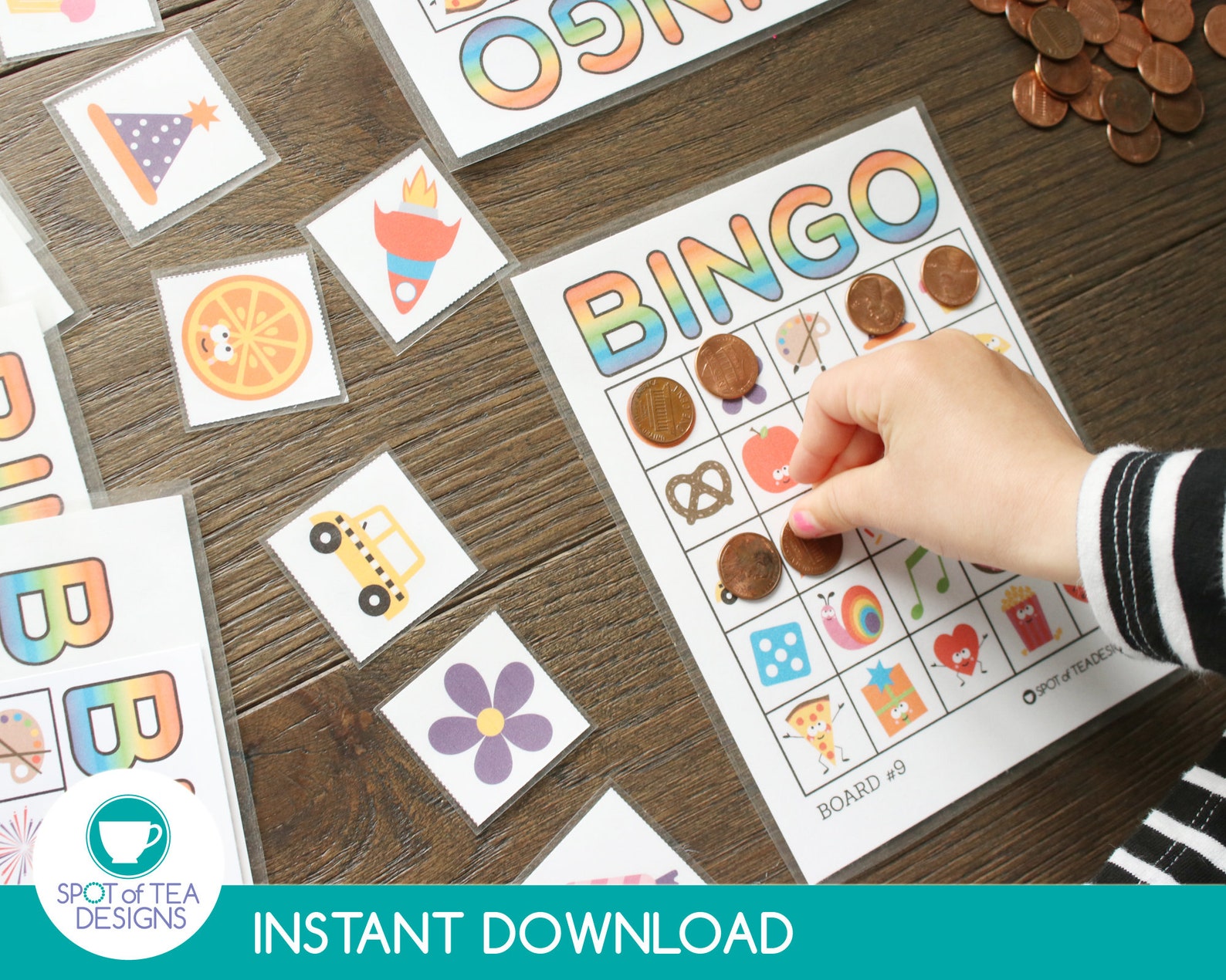 Printable Rainbow Bingo Game Printable Game Virtual Game | Etsy