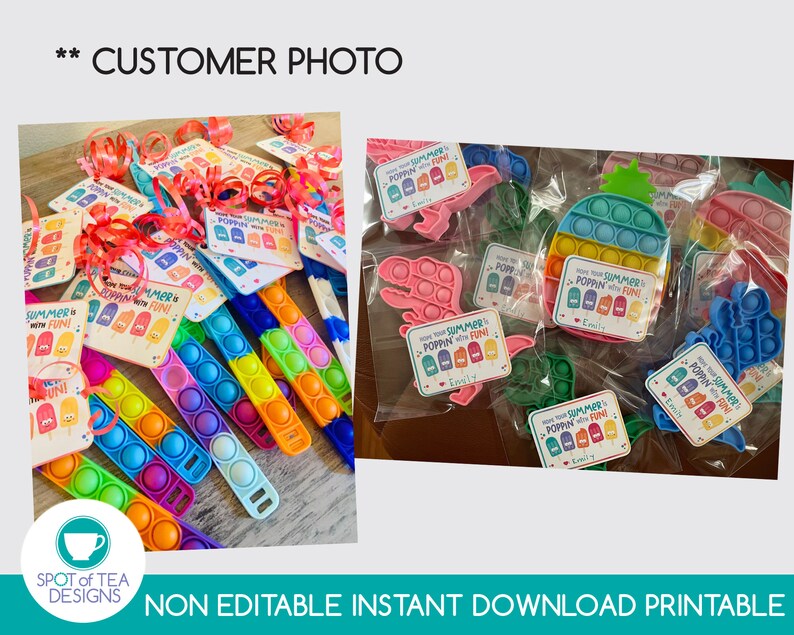 Summer is Poppin' Gift Tag: End of School Printable (PDF Instant ...