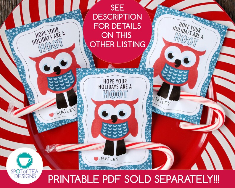 Reindeer Candy Cane Favor Tags Candy Cane Holder Christmas | Etsy