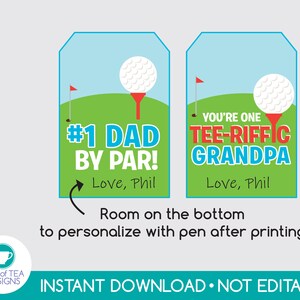 Father's Day Golf Gift Tags | Father's Day Tag | Father's Day Gift ...