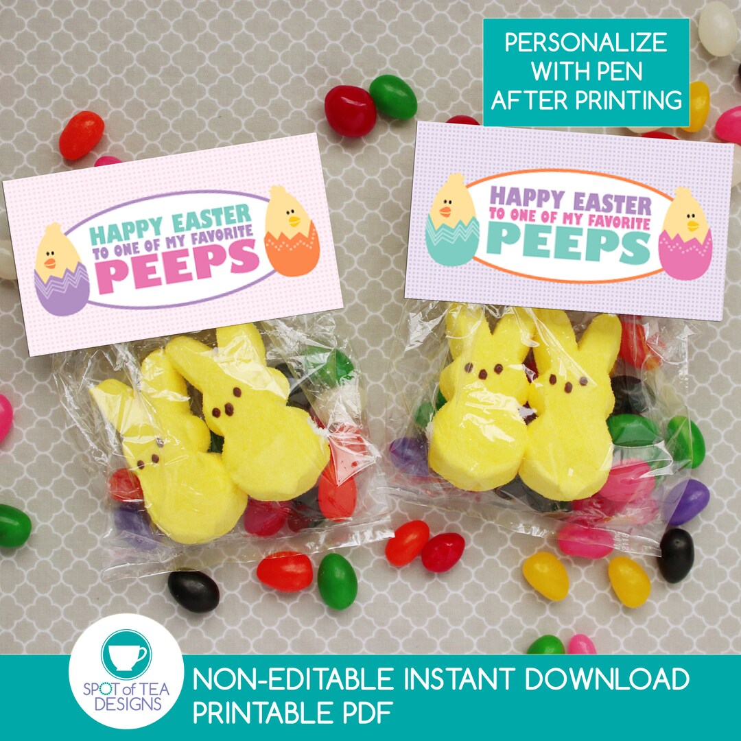 Peeps Easter Bag Topper | Easter Treat Bag Topper | Party Bag Labels ...