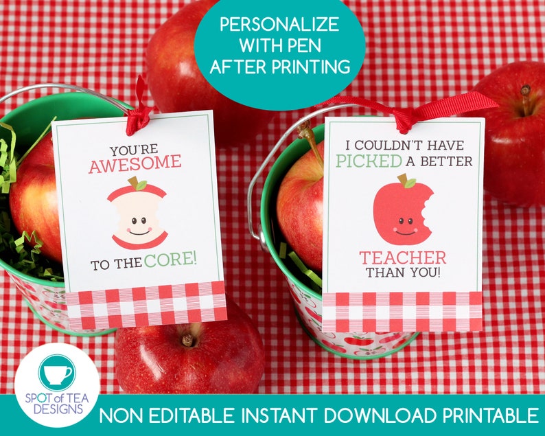 Apple Teacher Appreciation Tag Teacher Appreciation Gift - Etsy