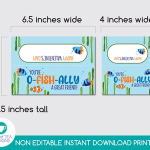 You're O-fish-ally A Great Friend Valentines Bag Topper Classroom ...