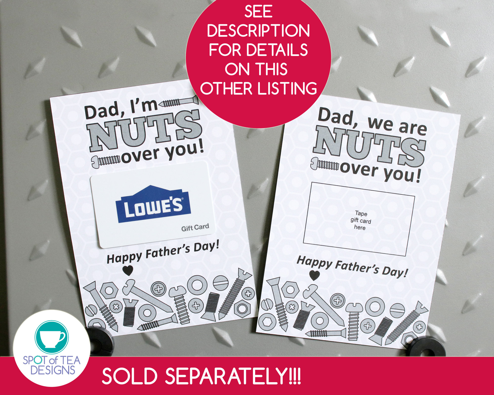 Nuts Over You Gift Tag general Father's Day Tag | Etsy