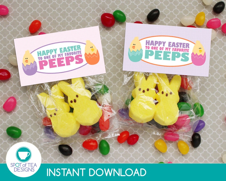Peeps Easter Bag Topper Easter Treat Bag Topper Party Bag - Etsy