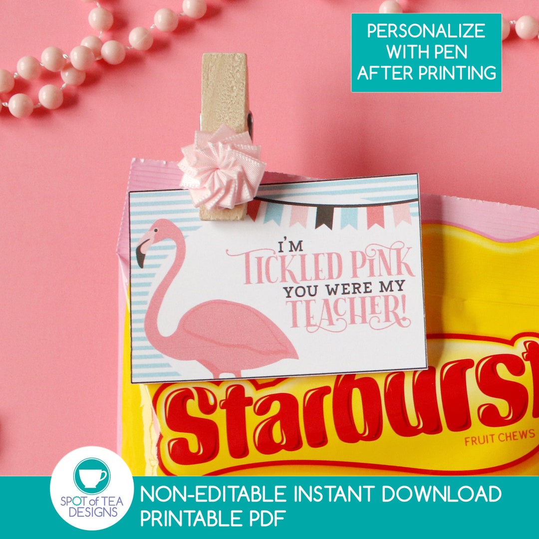 Tickled Pink Teacher Appreciation Tag | Last Day of School Tag ...