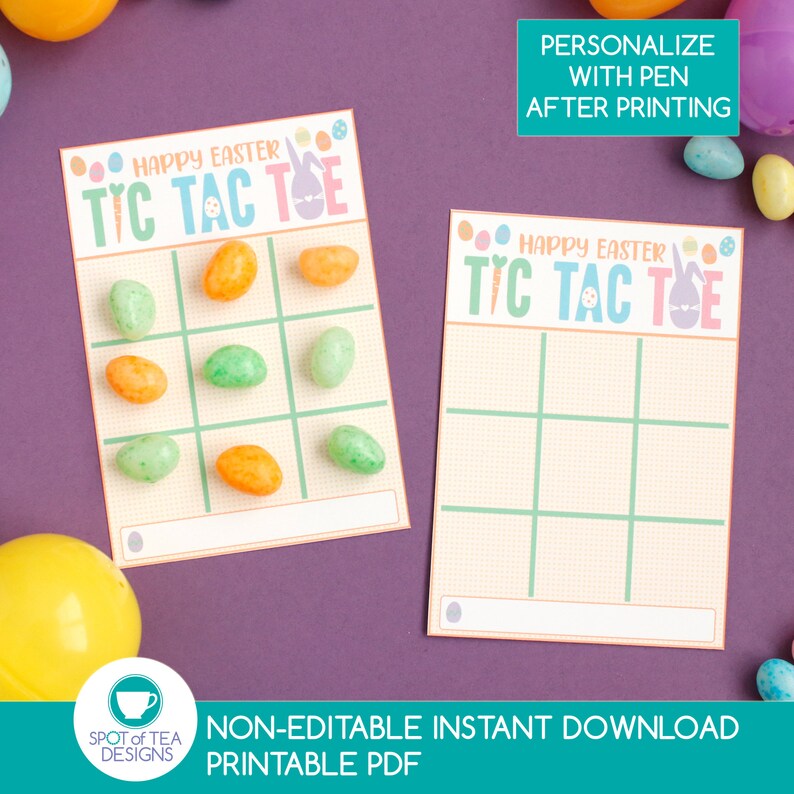 Easter Tic Tac Toes Printable Game | Easter Printable Game | Easter ...