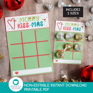 Merry Kissmas Tic Tac Toe Printable Christmas Game (PDF Instant Digital ...