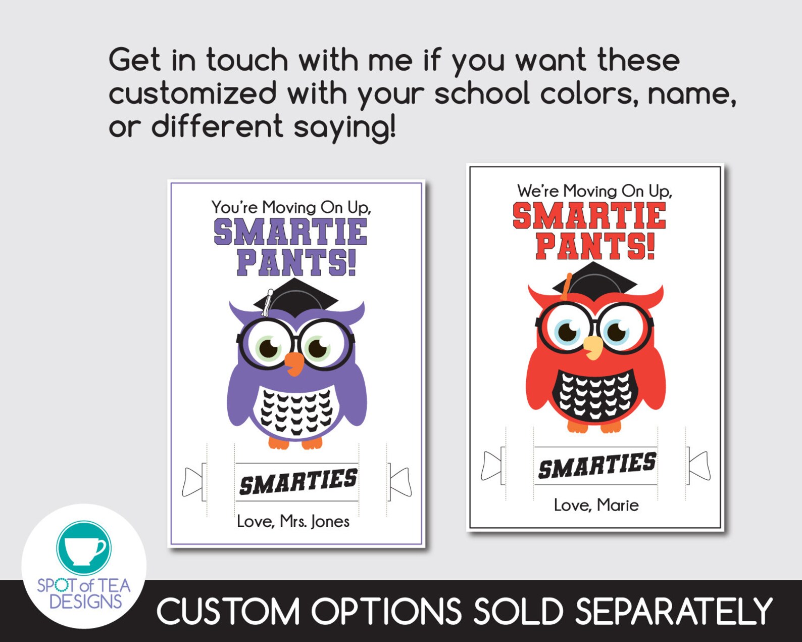 Last Day of School Smartie Pants Owl Teacher Version Last | Etsy