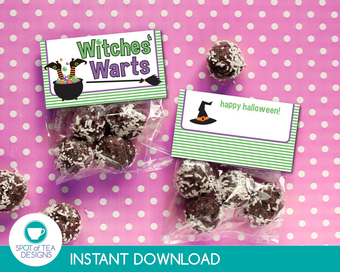 Witches' Warts Halloween Bag Toppers Halloween Treat | Etsy