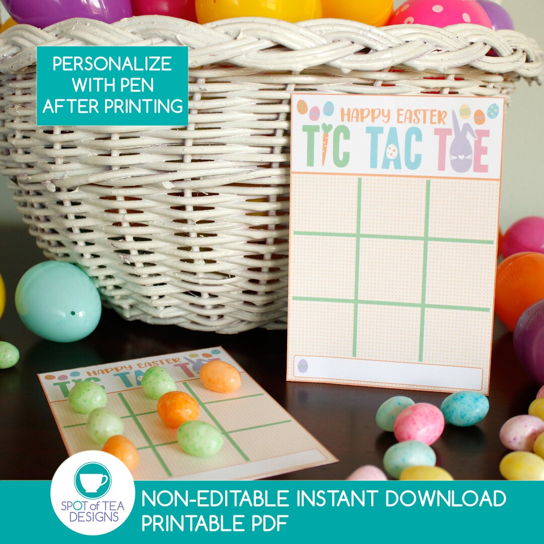 Easter Tic Tac Toes Printable Game | Easter Printable Game | Easter ...