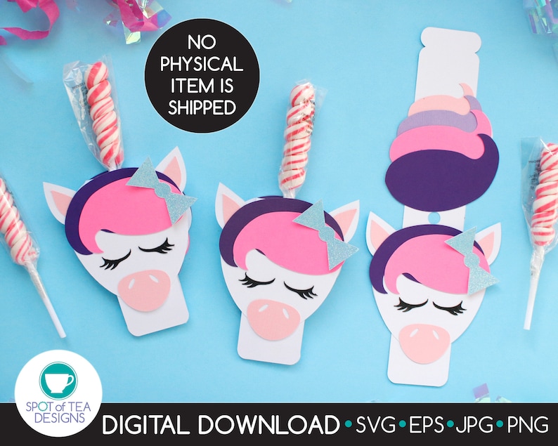 Unicorn Lollipop Holder Svg Cut File Unicorn Party SVG - Etsy