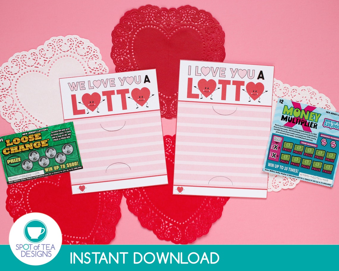 Love You A Lotto Lottery Ticket Holders Valentines Day | Etsy