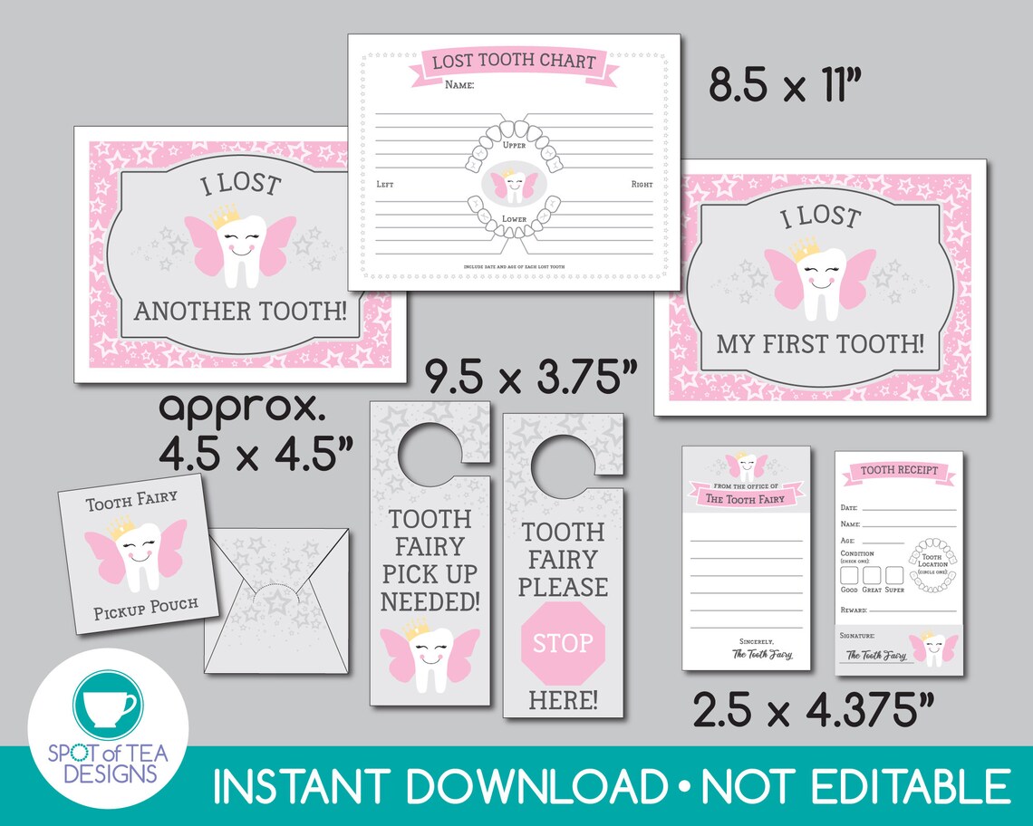 Tooth Fairy Kit Girl Tooth Fairy Printables Tooth Fairy - Etsy