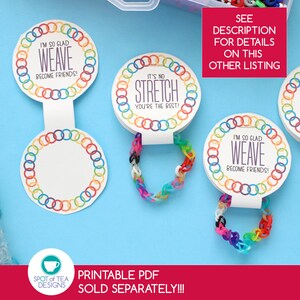 Valentine Friendship Bracelet Tags: Printable Loom Cards (PDF Instant ...