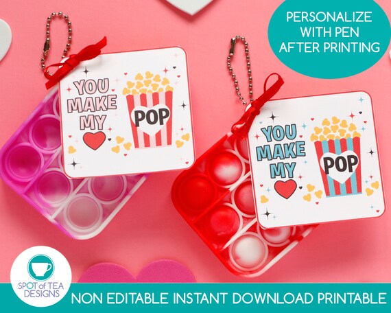 You Make My Heart Pop Tag Valentine's Day Tag | Etsy