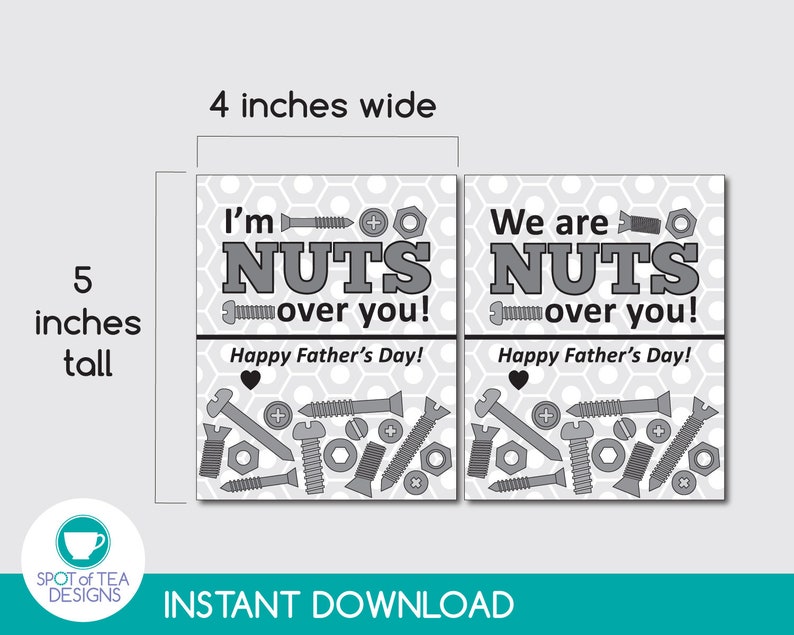 Nuts Over You Gift Tag general Father's Day Tag | Etsy