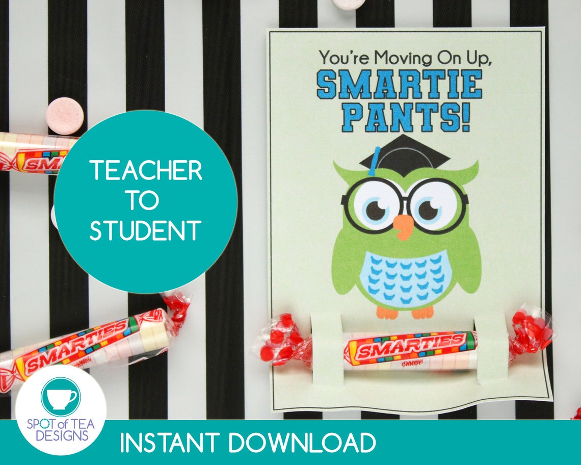 Last Day of School Smartie Pants Owl Teacher Version Last | Etsy