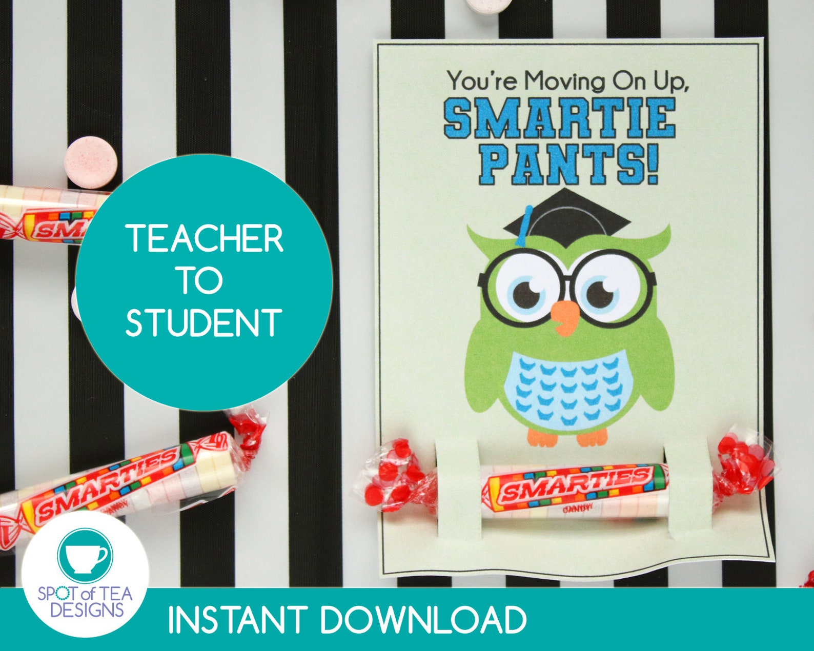 Last Day of School Smartie Pants Owl Teacher Version Last | Etsy