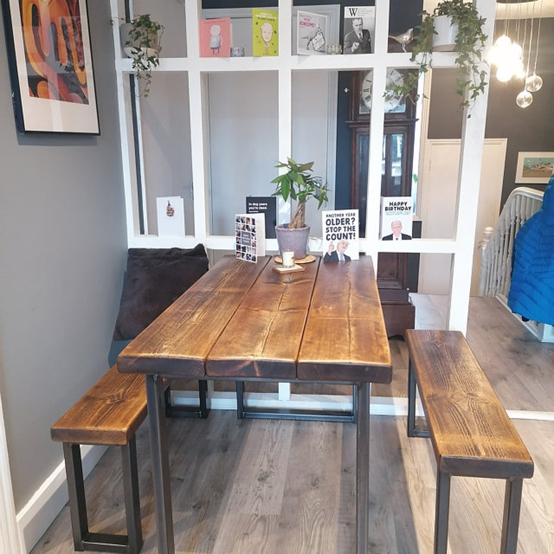 4-seater Bench Dining Table. - Etsy UK