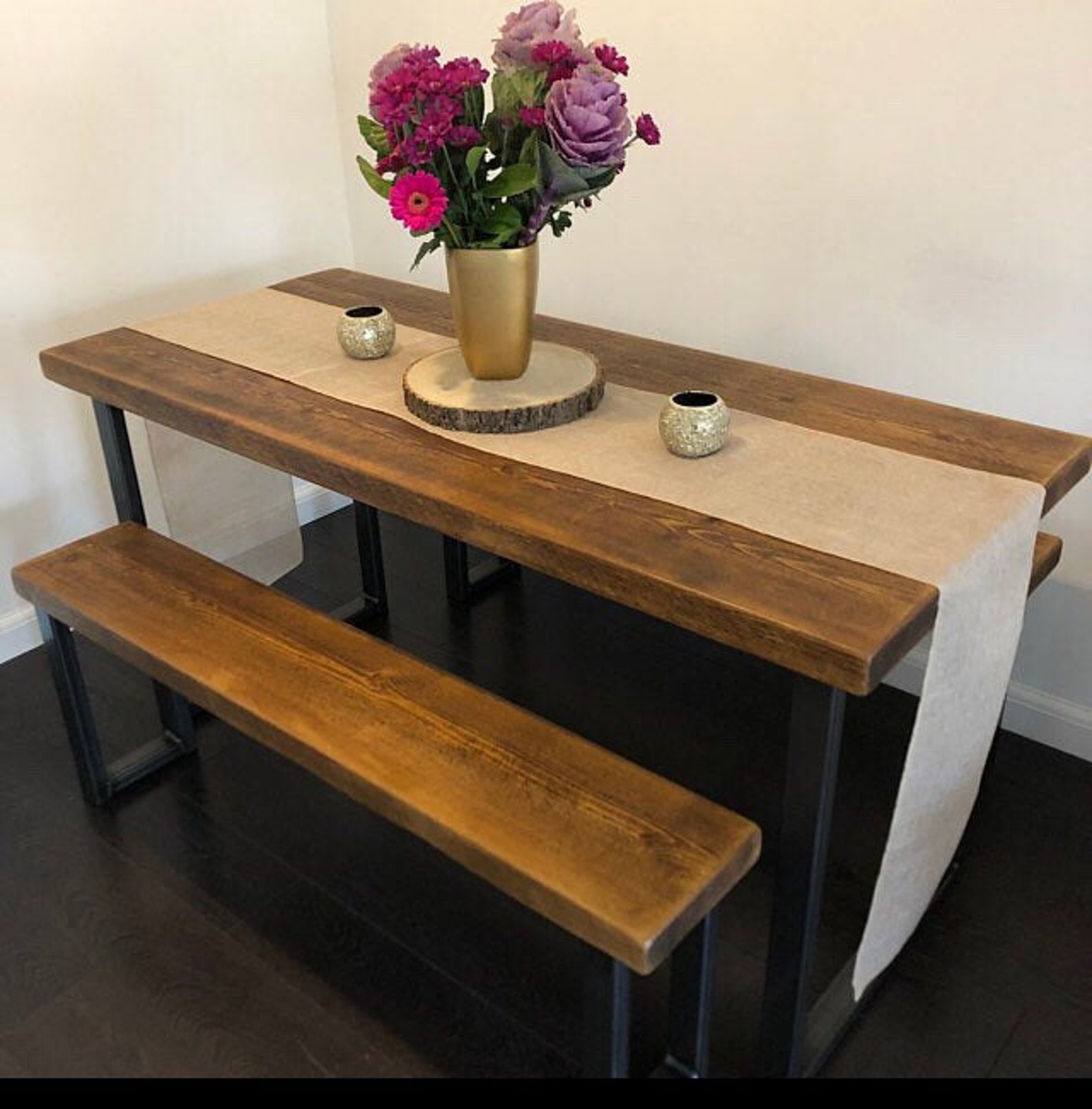 4-seater Bench Dining Table. - Etsy UK