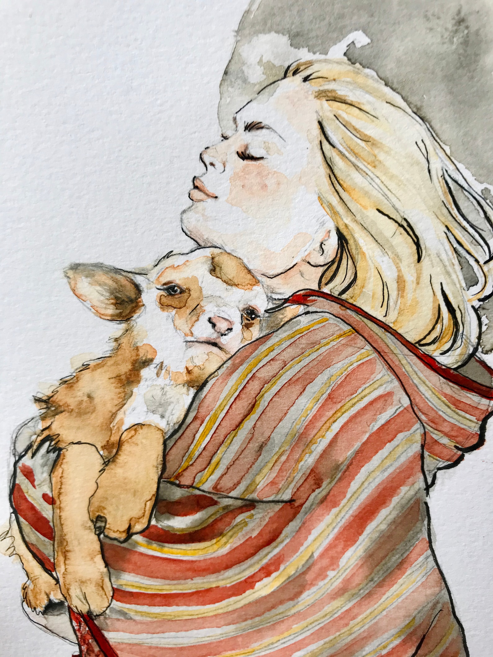 Queen of Goats. Art Print Illustration of a Woman Holding a - Etsy